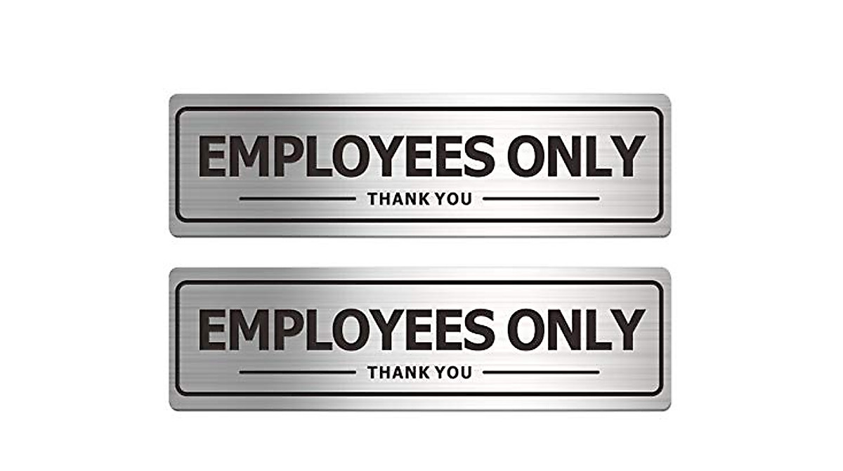 Durable Employees Only Sign - Pack of 2, Modern Design