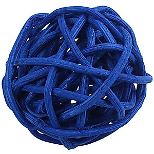 Andifany 12 pcs 3cm Rattan Wicker Ball for Garden, Wedding, Party Decoration （Royal Blue）