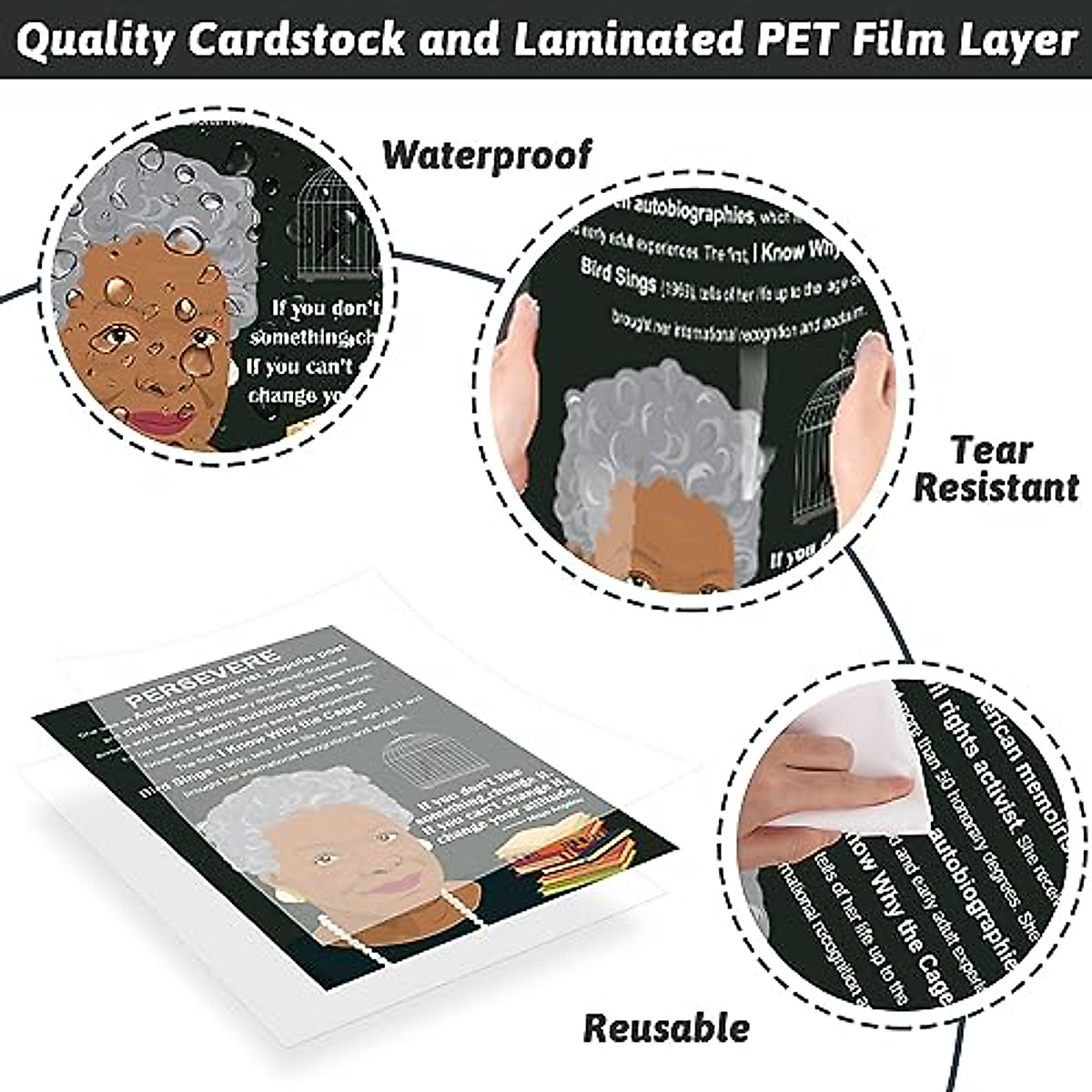 9 Pieces Black History Posters African American Inspirational Wall Art 16x11inch Posters for Middle School and High School Classroom Library Office or History Classroom Decorations or Homeschool