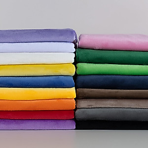 Qidkeo Minky Fabric by The Yard for Pillows, Toys, Garments, Baby Products, and Blankets 60"Wide(Brown,1Yard)