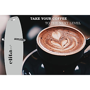 ELITAPRO ULTRA-HIGH SPEED Milk Frother - Double Whisk Handheld Foam Maker - 2-in-1 Drink Mixer - Detachable Egg Beater - Frother Wand for Matcha, Coffee, Latte, Cappuccino, Hot Chocolate (Gray)