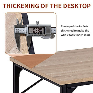 Computer Desk,39.4 inches Home Office Desk Writing Study Table Modern Simple Style PC Desk with Metal Frame，Nature