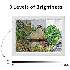 YINGWOND B4 Artist Tracing Light Box Board with Internal Cord, 14.2 * 10.6 in, 3 Levels of Brightness, Ultra-Thin 8000LUX Light Pad for Diamond Painting Weeding Vinyl