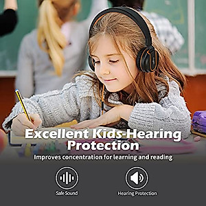 AILIHEN I35 Kid Headphones with Microphone Volume Limited 93dB Children Girls Boys Teen Lightweight Foldable Wired Headset for School Online Course Chromebook Cellphones Tablets