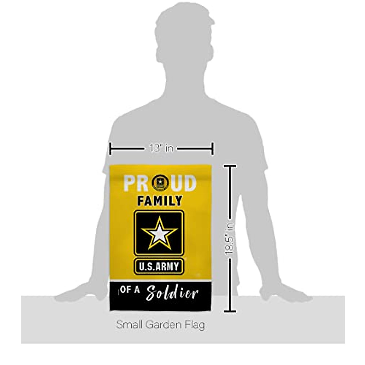 Breeze Decor Proud Family Soldier Garden Flag Armed Forces United State American Military Veteran Retire Official House Decoration Banner Small Yard Gift Double-Sided, Made in USA, Yellow/Black