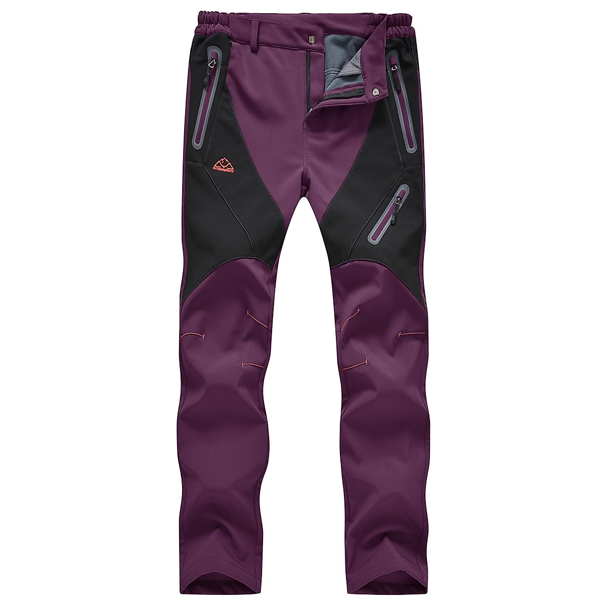 Rdruko Women's Ski Pants Waterproof Insulated Outdoor Hiking Winter Softshell Cold Weather(Purple, US M)