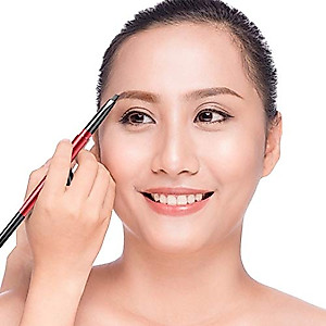 2pcs Eyebrow pencil, Double Ended Waterproof Brow Pen,profession durable sweat-proof Kit,With Eyebrow Brush(Black)