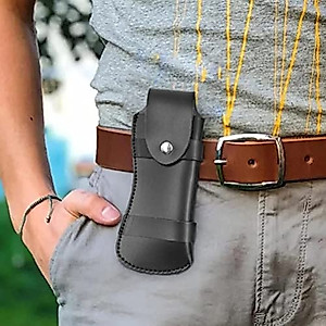 Zerodeko Case Knives Set EDC Leather Sheath Case Folding Holder Sheath Accessories for Survival Sheath Leather Case Sports Pu Broach Pie Cutter