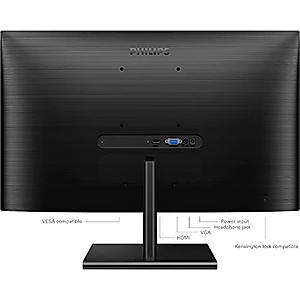 PHILIPS 27 Inch 2021 Computer Monitors Frameless Monitor, 27" Full HD IPS, 124% sRGB, FreeSync 75Hz, VESA, 4ms Response Time, VGA, HDMI, Black w/ 4K HDMI (1-Pack)
