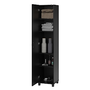 Systembuild Evolution Kendall 16" Utility Storage Cabinet, Black