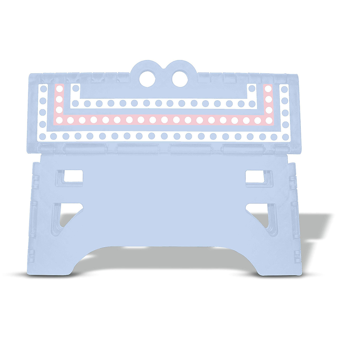 eXpace Folding Step Stool, 13-Inch Wide, Non-Slip for Indoor and Outdoor Use, Adults and Kids up to 350 lbs, Pink & White Stripes