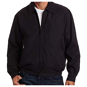 London Fog Men's Auburn Zip-Front Golf Jacket (Regular & Big-Tall Sizes), Black, 4XL Big