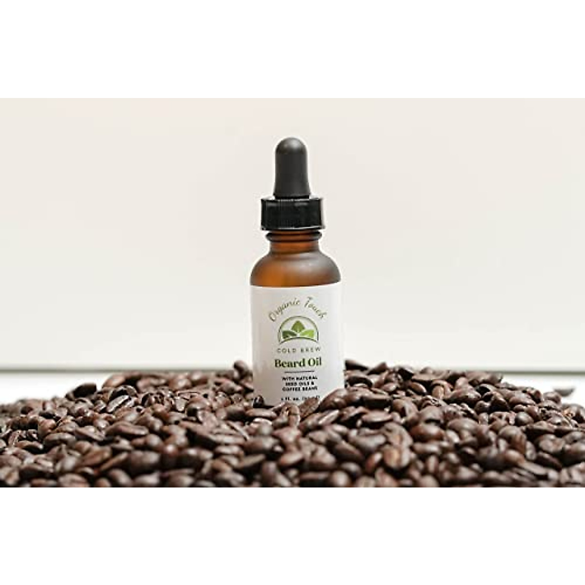 Transform Your Beard Organically Today With Our Luxury Vegan Cold Brew Beard Oil For Full and Soft Facial Hair | Promotes Facial Hair Growth | By Organic Touch Beauty | Includes Actual Coffee Beans Smells Great | Apricot Kernel Oil, Argan Oil, Coffee And