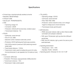 waveshare USB to RS232 / RS485 / TTL (UART) Industrial Isolated Converter with Original FT232RL Inside Aluminium Alloy Enclosure Power/ADI Magnetical Isolation,TVS Diode
