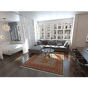 Unique Loom Sahand Collection Traditional Geometric Classic Light Blue Area Rug (7' 0 x 10' 0)