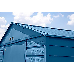 Arrow Shed Select 8' x 8' Outdoor Lockable Steel Storage Shed Building, Blue Grey