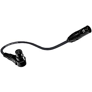 Balanced XLR Cable Male to Right Angle Female - 0.5 Feet (6 inches) Black - Pro 3-Pin Microphone Connector for Powered Speakers, Audio Interface or Mixer for Live Performance & Recording