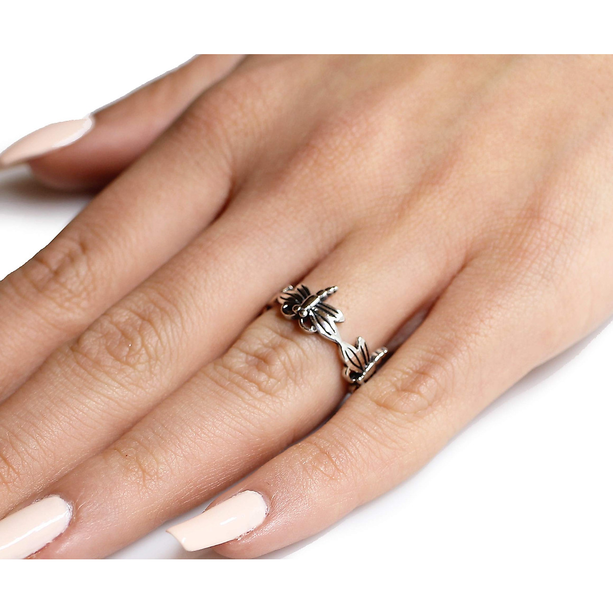 CloseoutWarehouse 925 Sterling Silver All In Together Dragonfly Ring Size 10