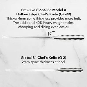 Global Model X Chef's Knife - Made in Japan, 8" (Hollow Edge)