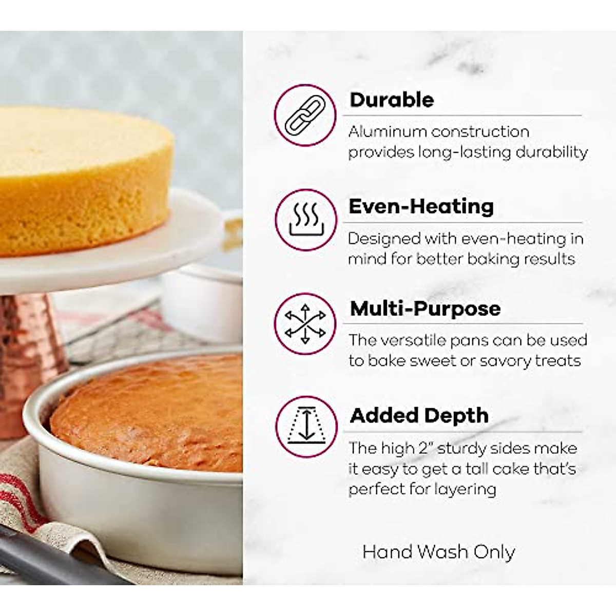 Wilton Small and Tall Aluminum 2 x 6-inch Layer Cake Pan Set, 2- Piece