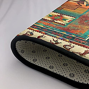 Soft Area Rug for Living Room,Southwestern Kokopelli Native American Indian,Large Floor Carpets Doormat Non Slip Washable Indoor Area Rugs for Bedroom Kids Room 5 x 7Ft