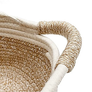 Zalaxt Cotton Rope Storage Baskets, 3 Pcs Woven Baskets for Storage for Organizing Baby Diaper and Toys Boho Basket, Nursery Storage Bin