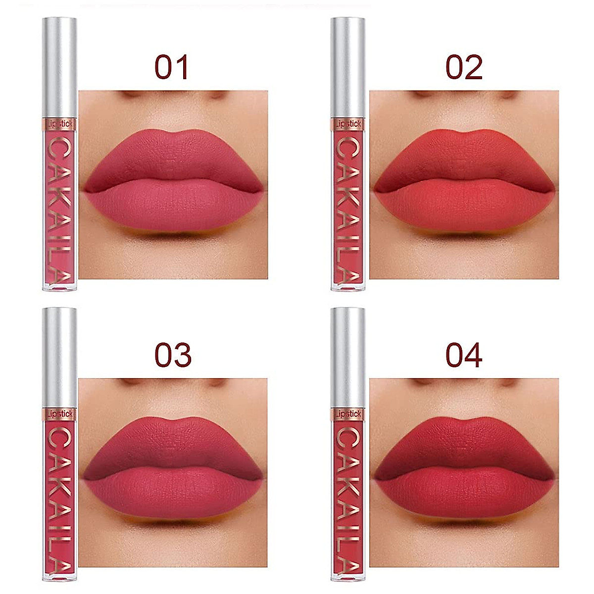 KARNAR 6 Pcs Lipstick Matte Liquid Lipstick Lipgloss Set for Women labiales mate 24 horas originales matte larga duracion 24 Deep Red Original 24 Hours Lipstick Lip Stain Long Lasting Waterproof.