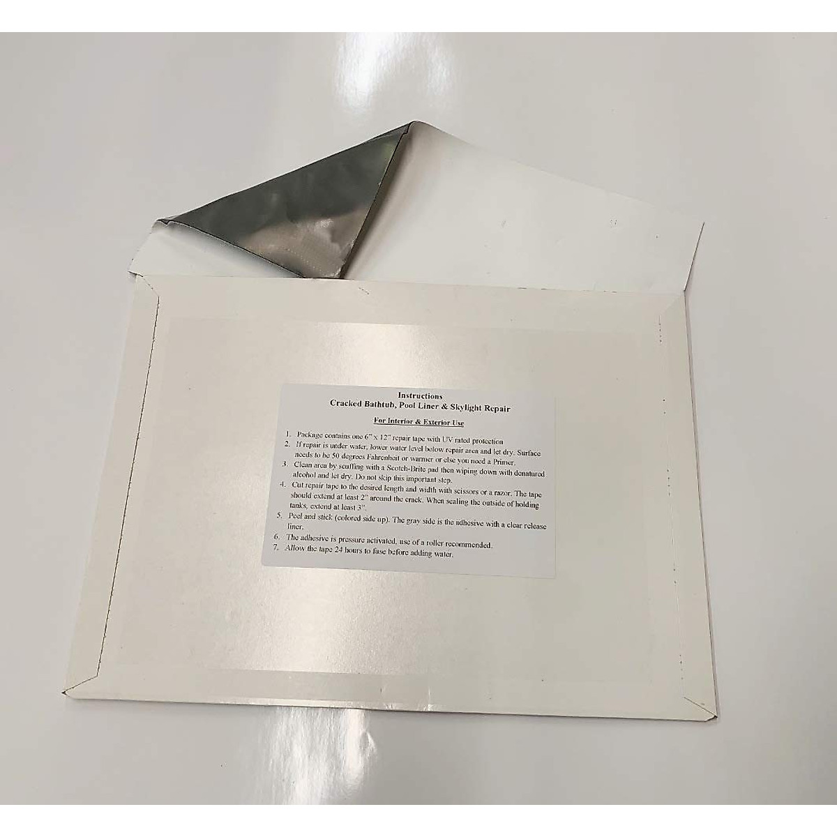 A.A Stick N Repair Cracked Bathtub, Pool Liner, Roof, Skylight, Vinyl Skirting, Siding Repair Kit (White)