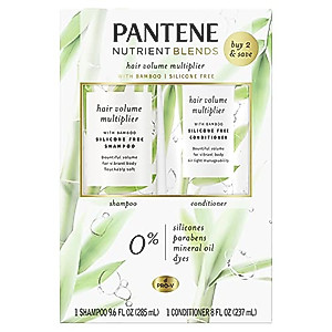 Pantene Nutrient Blends Hair Volume Multiplier with Bamboo Shampoo and Conditioner Dual Pack For Fine Hair