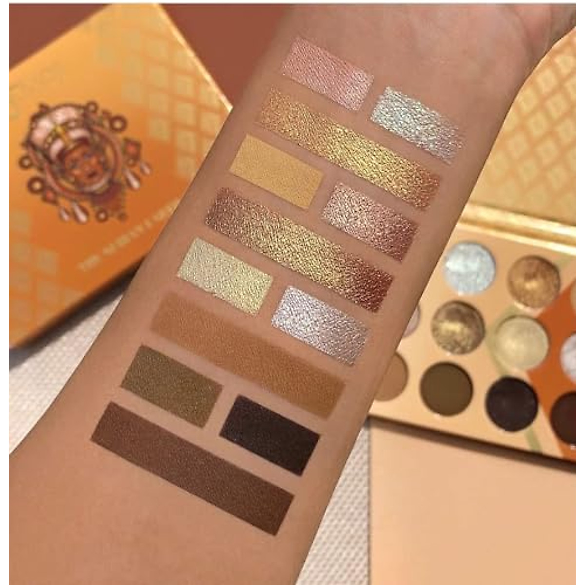 Juvia's Place The Nubian Earth - Orange, Browns, Tans, Shades of 12, White Pressed Eyeshadow Palette, Professional Eye Makeup, Pigmented Eyeshadow Palette, Cosmetic Palette for Eye Color & Shine