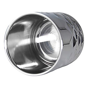 Drinco- 10oz Stainless Steel Tumbler, Vacuum Insulated Tumbler Whiskey Glass, Rocks Glass, GULT (10oz Whiskey Tumbler, Diamond)