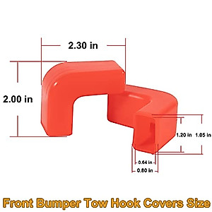 yourour Factory Front Bumper Tow Hook Covers,Fit for Jeep Wrangler JK, JL, Gladiator JT 2007-2022,Add Cushioned Grip to Tow Strap Recovery (Red-2Pcs)