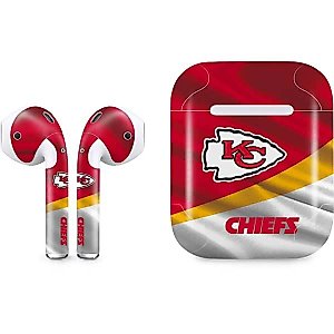 Skinit Decal Audio Skin Compatible with Apple AirPods with Lightning Charging Case - Officially Licensed NFL Kansas City Chiefs Design