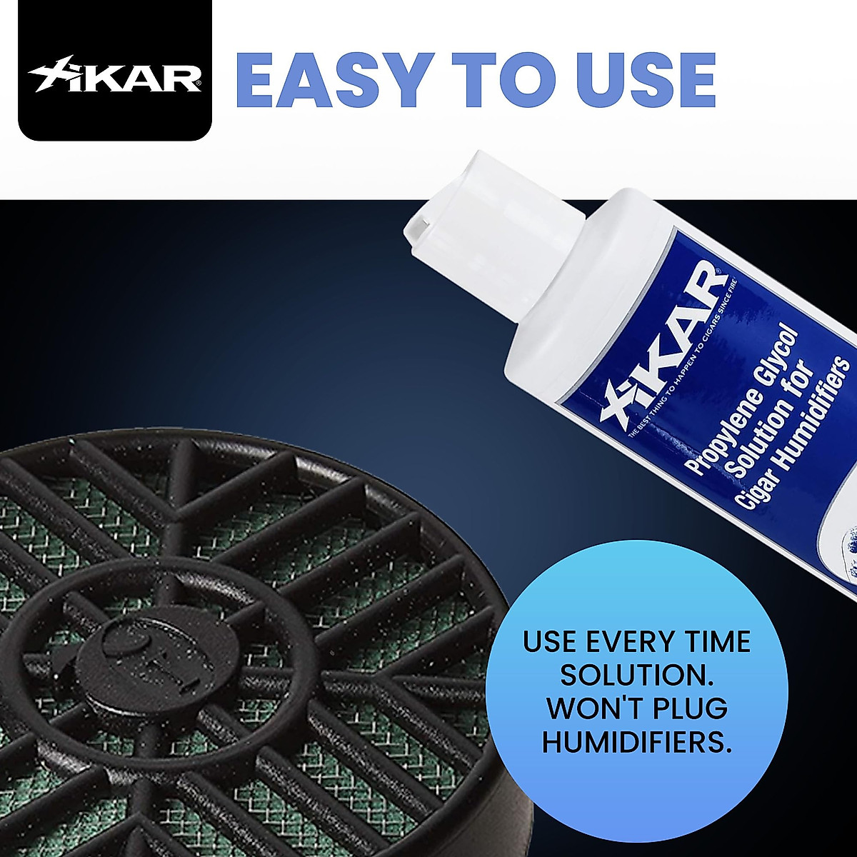 Xikar Cigar Humidor Solution - Premium Pre-Mixed Propylene Glycol for 70% Relative Humidity Maintenance, Consistent Humidity Control, Easy-to-Use Liquid for Reliable Cigar Humidification, 16 Fl Oz