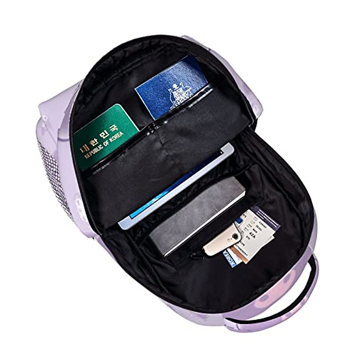 RODES Cute Kurromi Pattern Print Backpack Anime Backpack Lightweight Travel Backpack Laptop Backpack Purple Daypack Women Birthday Gift With Keychain