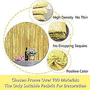JYFLZQ Light Gold Sequin Backdrop Curtains 10ft x 10ft 1 Panel Glitter Photo Booth Backdrops Sparkly Photography Background Drapes for Parties Wedding Bridal Showers