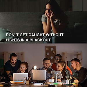 Rechargeable Light Bulbs, Back Up Battery Light Bulbs, 15W 80W Equivalent 6000K 1200mAh Battery Operated Light Bulb for Power Outage Hurricane, Emergency Lights for Home Power Failure, Pack of 4