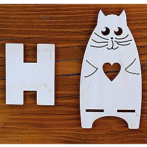 Dolyacrystal Wooden Phone Holder - Cute Decorative Dock with Animal Design - Lightweight & Non-Slip Wood Phone Stand for Desktop, Kitchen, Bedroom, Office - Cradles Most Smartphones & Tablets