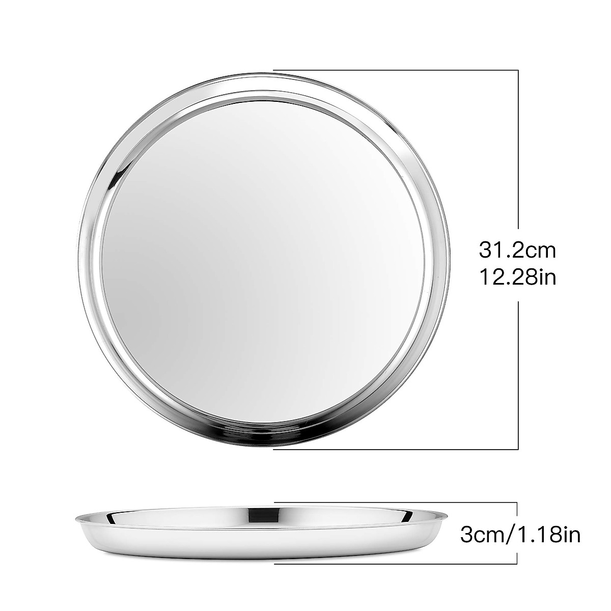 Velaze Pizza Pan 12 Inch,4 Pack Stainless Steel Pizza Tray Dishwasher and Microwave Safe,Pizza Container Round Bakeware for Oven Pure Food-Grade, Sturdy and Rust Free