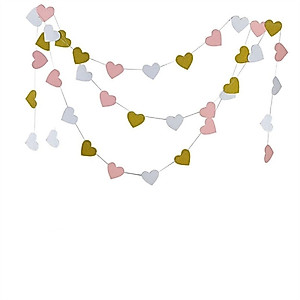 Advanced reusable party decorations 3 meters Heart-shaped Paper Garlands Colorful Bunting Wedding Party Hanging Heart String Paper Garland Shower Room Decoration 100% brand new and high q Tropical par