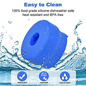 3 & 5 Gallon Water Jug Cap, Kingmall 3rd Generation Silicone Reusable Replacement Cap Non-Spill & Leak Free Top Lid Cover fits 55mm Bottles【3PCS】