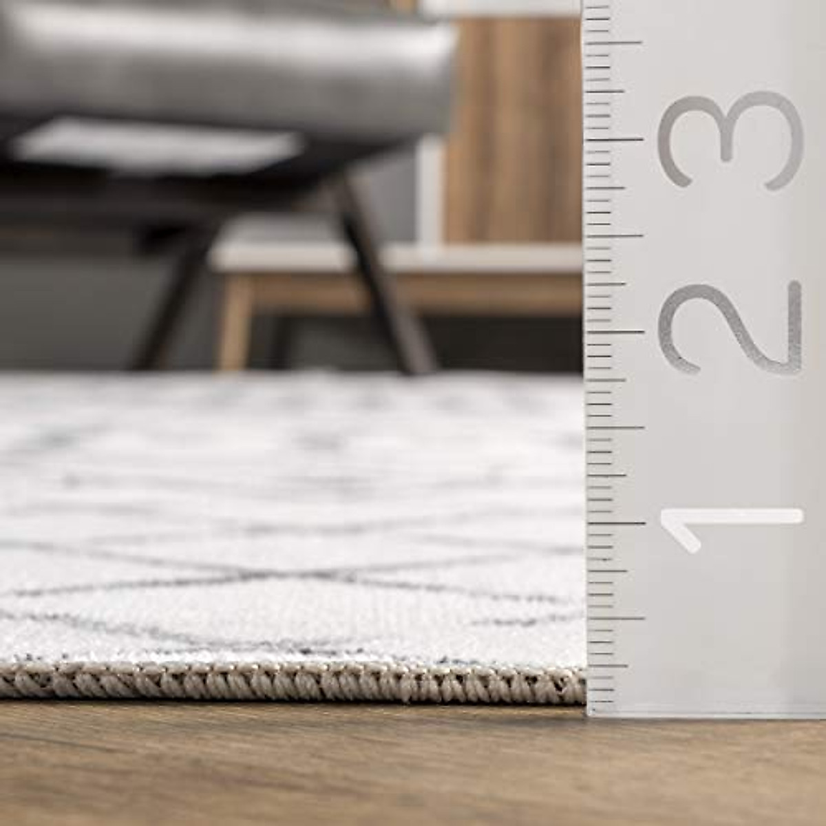 nuLOOM Moroccan Blythe Machine Washable Runner Rug, 2' 6" x 12', Grey