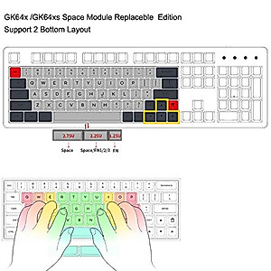 Skyloong 64 GK64 GK64x RGB Hot Swap Programmable Wired Case PCB Plate Cherry MX Keyboard DIY kit Replacable Space