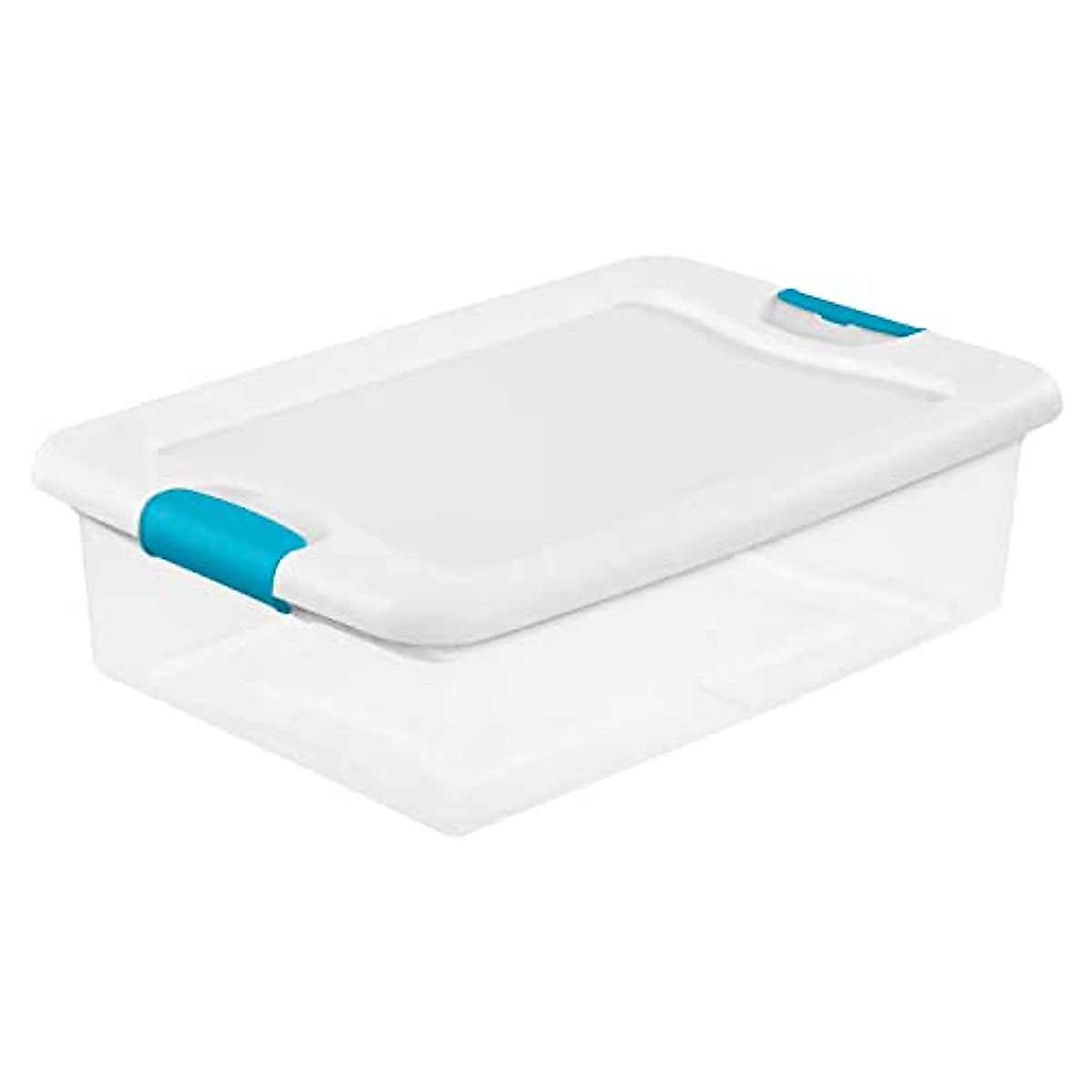 Sterilite Storage System Solution with 32 Quart Clear Stackable Storage Box Organization Containers with White Latching Lid, 7 Pack