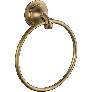 Delta Faucet 79446-CZ Linden Wall Mounted Towel Ring in Champagne Bronze, Bath Accessories