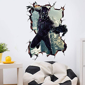 Wall Decals Decal Stickers Decor Room Boys end Game Super Hero Black Panther Sticker Kids Bedroom, 28 inches x 20 inches