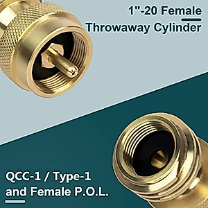 GASPRO Propane Refill Adapter for 1 lb. Tanks, Comes with A 20lb to 1lb Propane Tank Adapter, Solid Brass