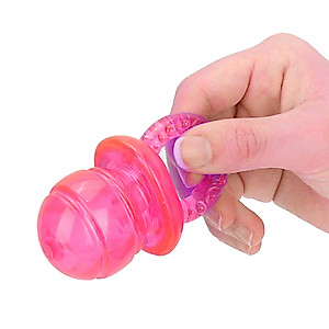 Estink Pet Chew Toy, 5PCS / Set Pacifier Shaped Pet Dogs Teether Teething Sounding Interactive Chew Toy Teeth Cleaning Interactive Training Play Toy Pet Supplies (Red)