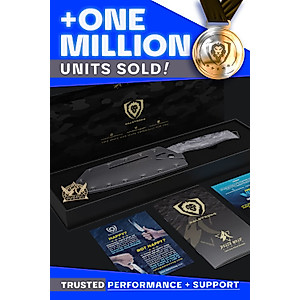 Dalstrong Santoku Knife - 7 inch - Delta Wolf Series - Ultra-Thin & Zero Friction Blade - Black Titanium Nitride Coating Vegetable Kitchen Knife - G10 Camo Handle - Leather Sheath