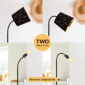 AUQUEE LED Floor Lamp, Standing Lamp for Living Room with Linen Lamp Shade,Adjustable Gooseneck Modern Reading Light,Floor Lamps for Bedroom,Office,Farmhouse,6W LED Bulb Included